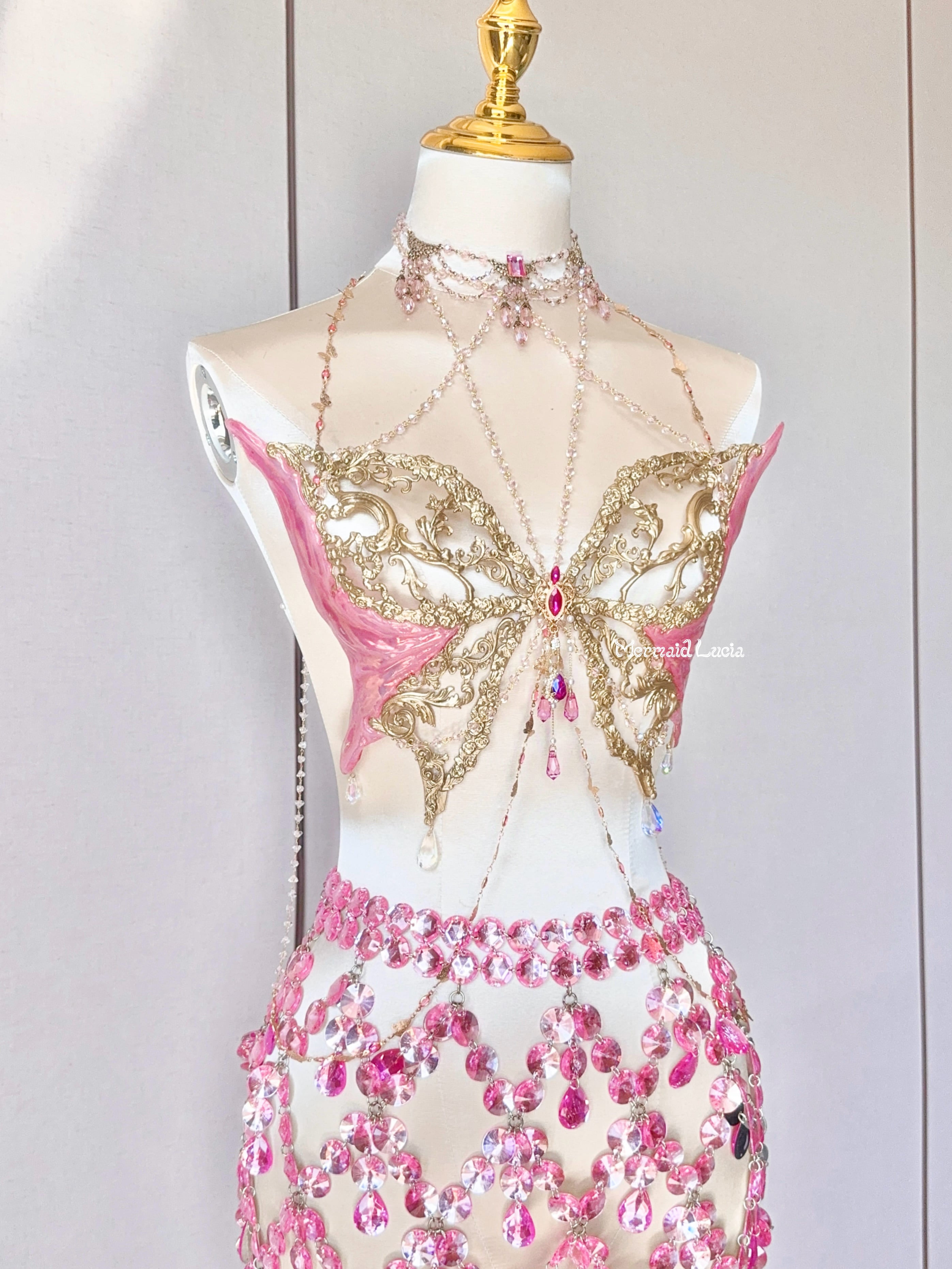 Rosette Majesty Resin Porcelain Mermaid Corset Bra Top Cosplay Costume ...