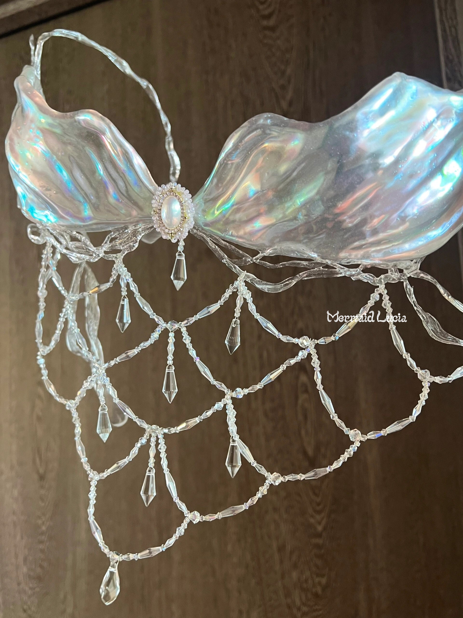 Purple Black Metallic Crystal Mermaid Scales Resin Mermaid Corset Bra ...