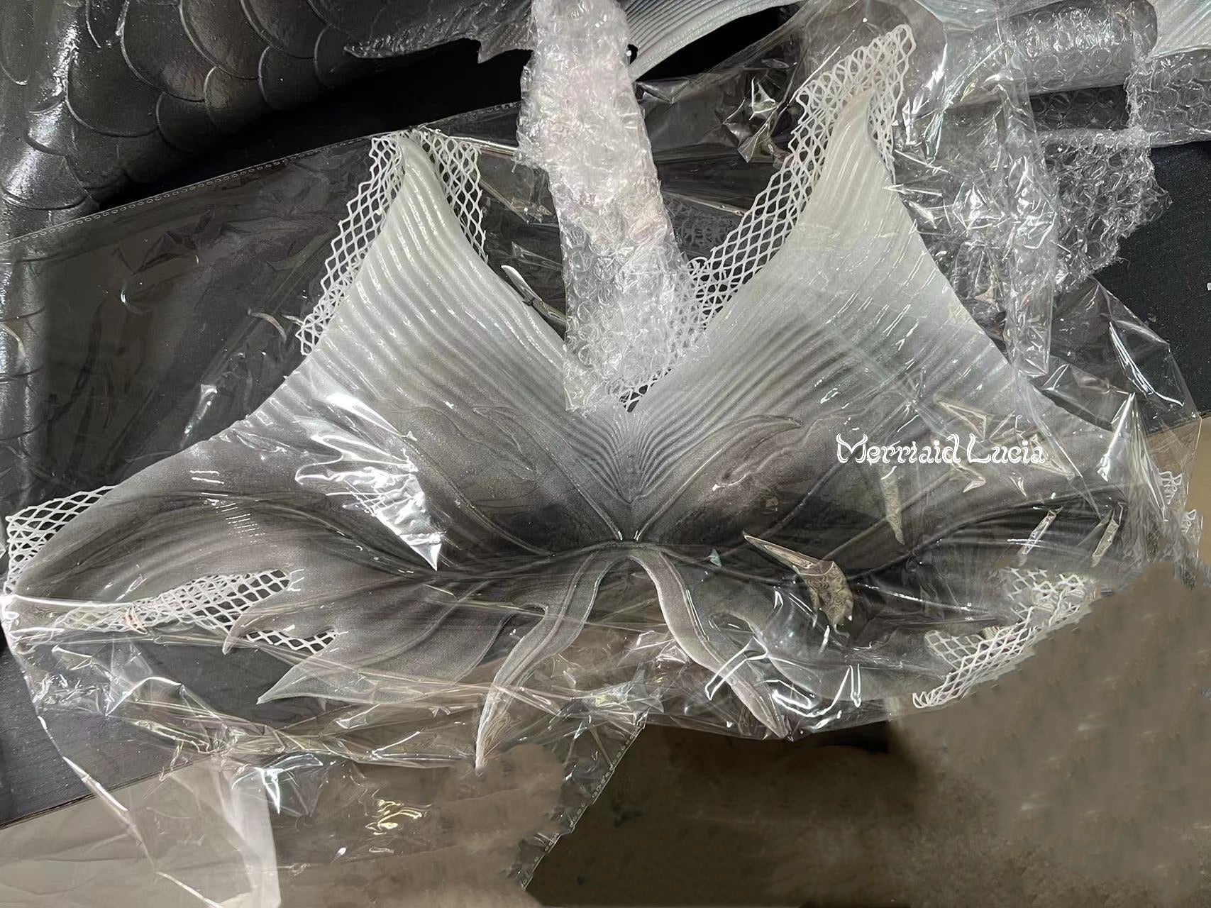 Dark Grey Black Silicone Mermaid Merman Tail Monofin for Diving Swimmi