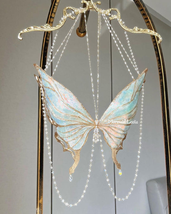 Colias Butterfly Resin Porcelain Mermaid Corset Bra Top Cosplay Costum ...
