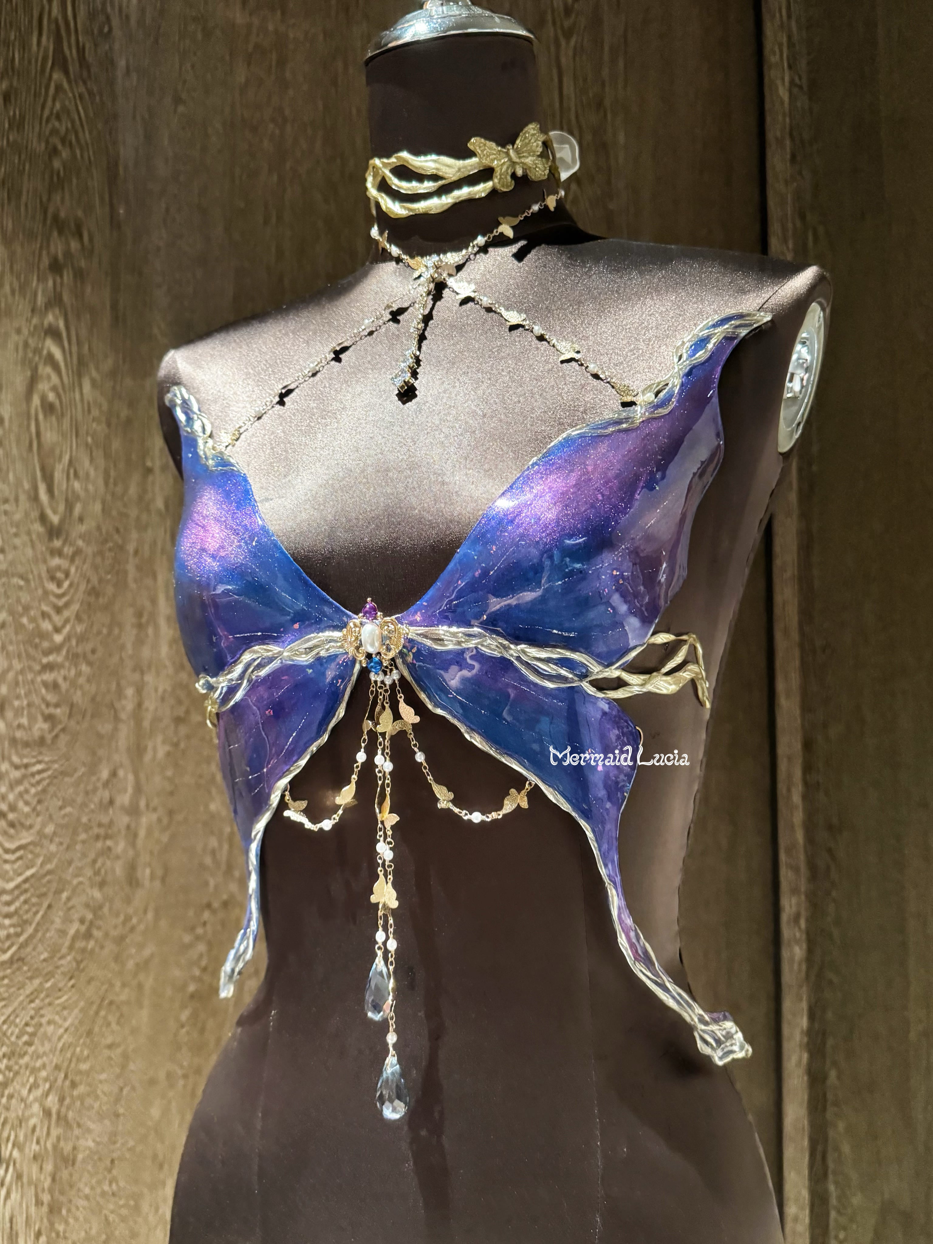 Pipevine Swallowtail Butterfly Resin Porcelain Mermaid Corset Bra Top ...