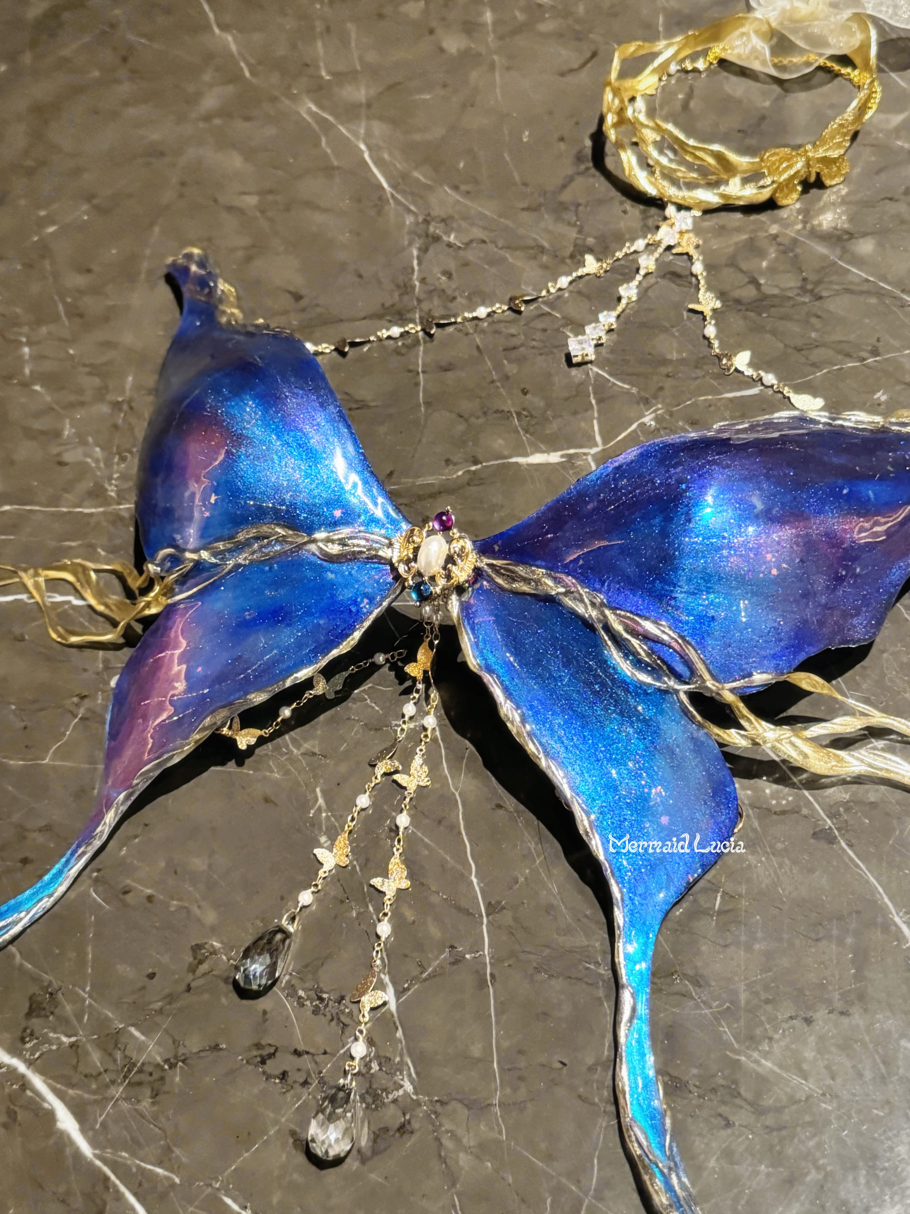 Pipevine Swallowtail Butterfly Resin Porcelain Mermaid Corset Bra Top ...