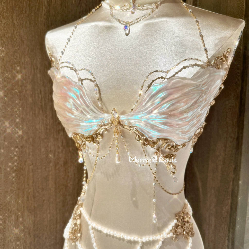 Mermaid Nymph Resin Porcelain Corset Bra Top Cosplay Costume Patent-Pr ...