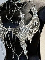 Mystic Ice Queen Resin Porcelain Mermaid Corset Bra Top Cosplay Costum