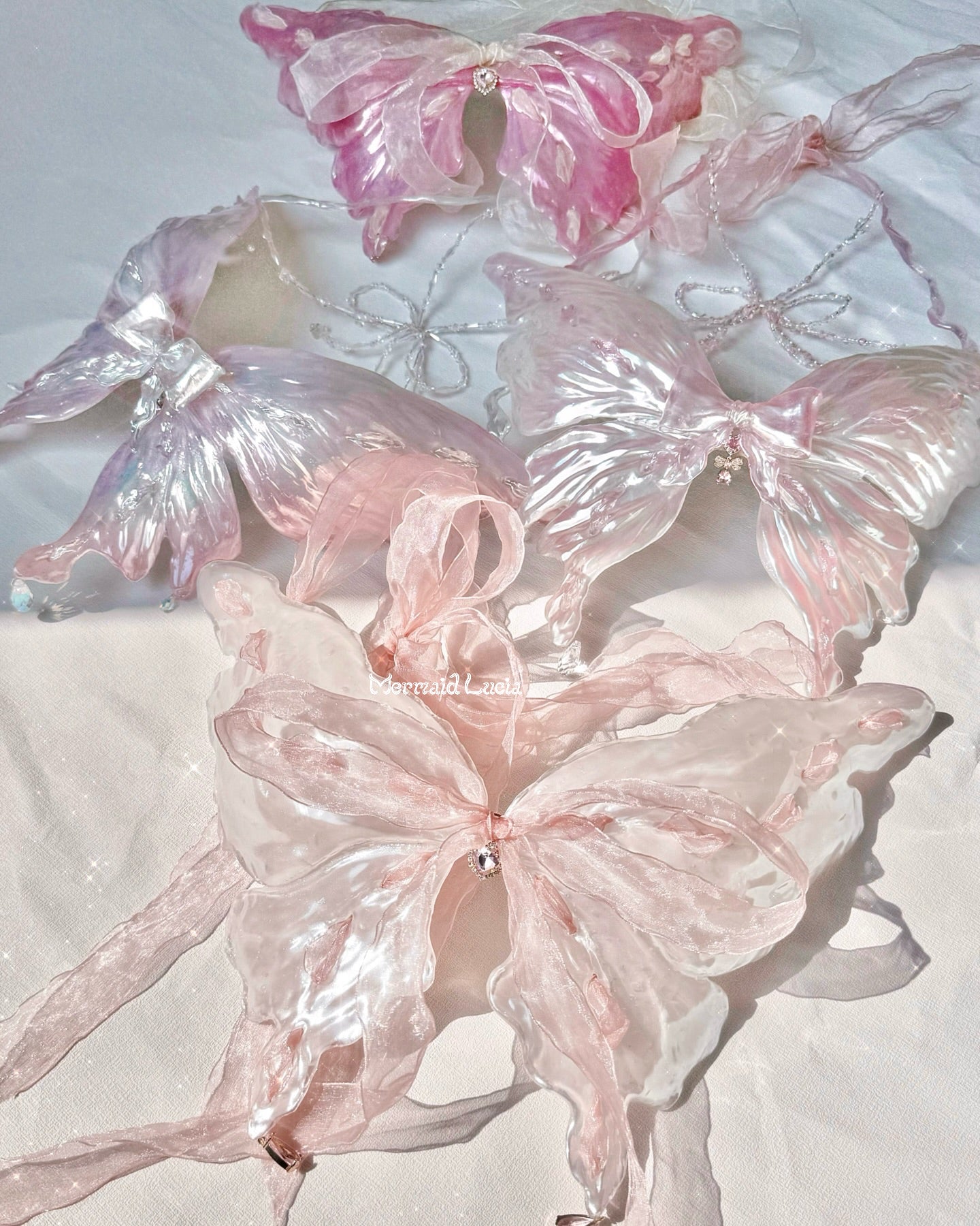 Royal Bow Butterfly Resin Porcelain Mermaid Corset Bra Top Cosplay Cos ...