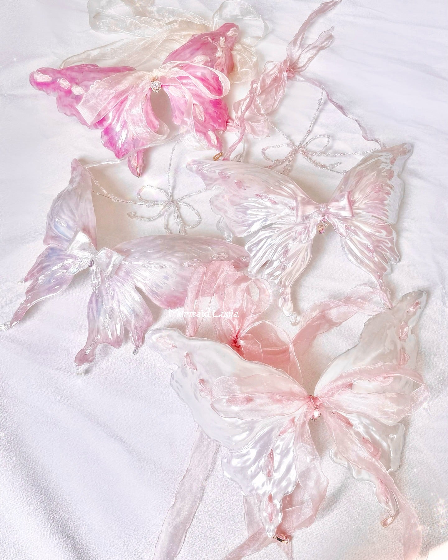 Royal Bow Butterfly Resin Porcelain Mermaid Corset Bra Top Cosplay Cos ...