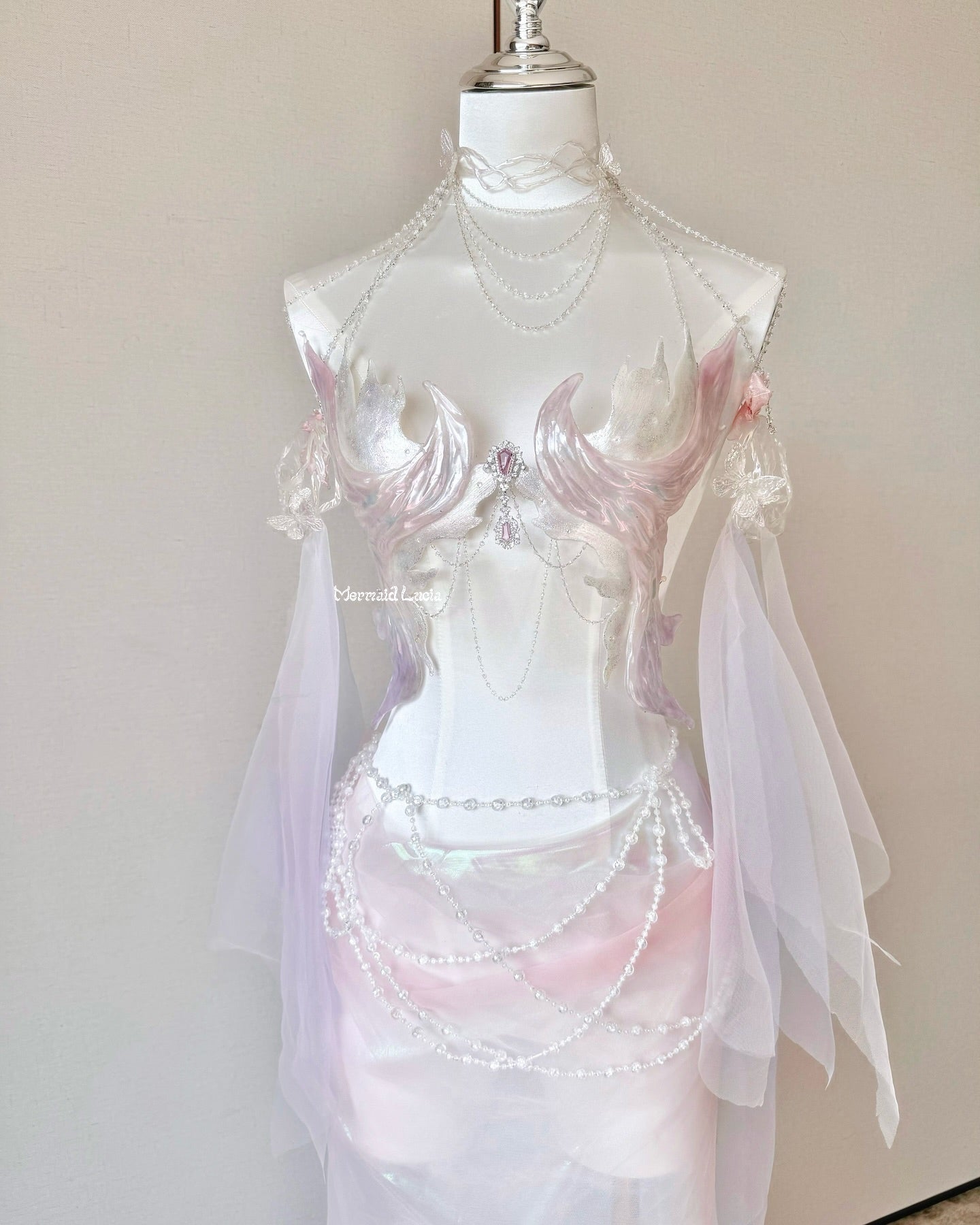 Celestial Grace Resin Porcelain Mermaid Corset Bra Top Cosplay Costume ...