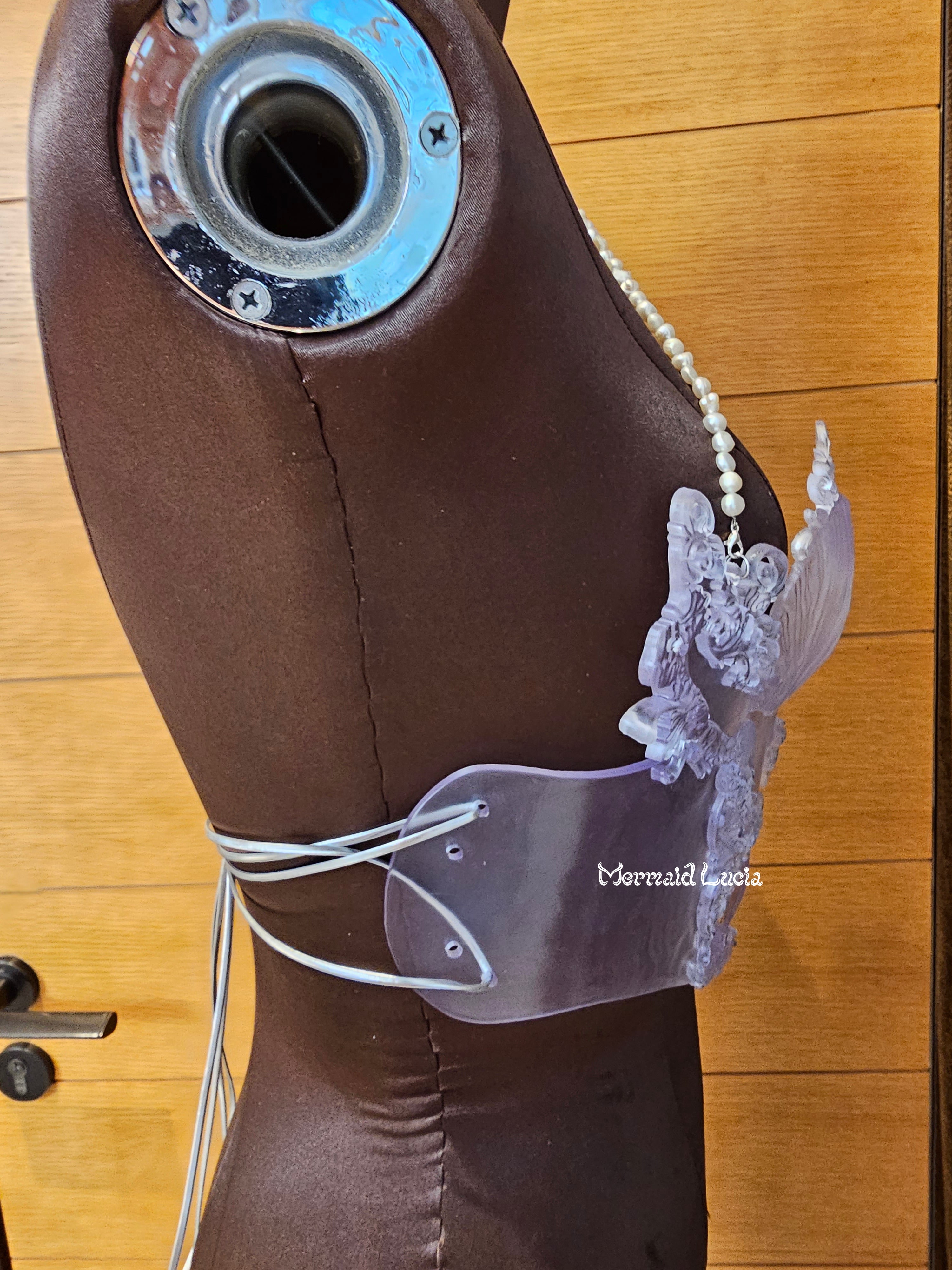 Transparent Shell Girl Resin Mermaid Corset Bra Top Cosplay Costume Pa ...