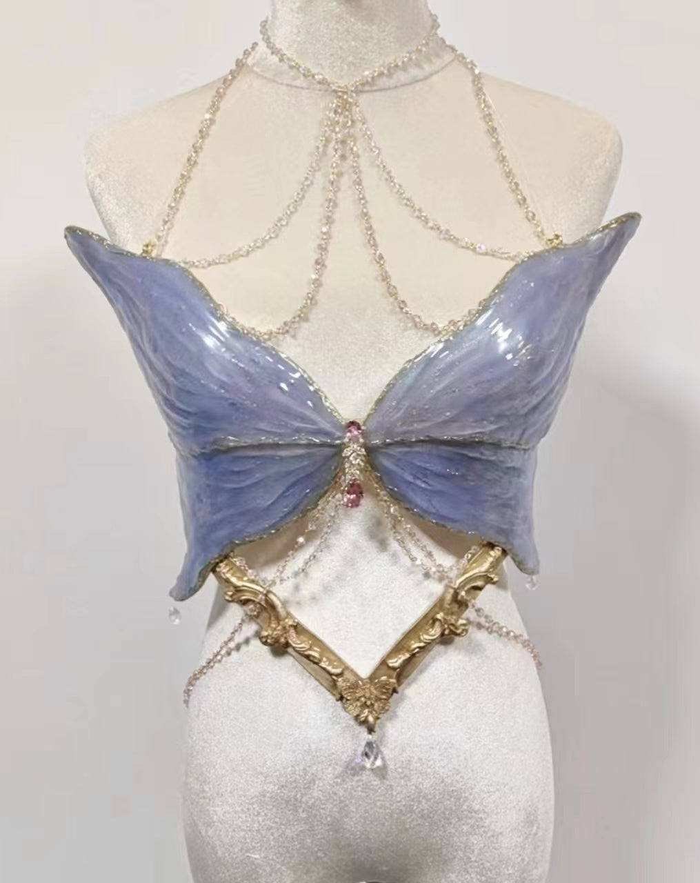 Indigo Color Castle Mistress Resin Mermaid Corset Bra Top Cosplay Cost ...