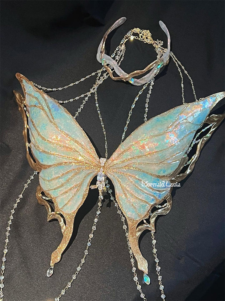 Colias Butterfly Resin Porcelain Mermaid Corset Bra Top Cosplay Costum ...