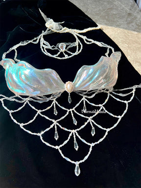Crystal Mermaid Scales Resin Mermaid Corset Bra Top Cosplay Costume Pa ...