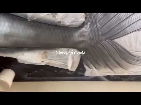 Dark Grey Black Silicone Mermaid Merman Tail Monofin for Diving Swimmi ...