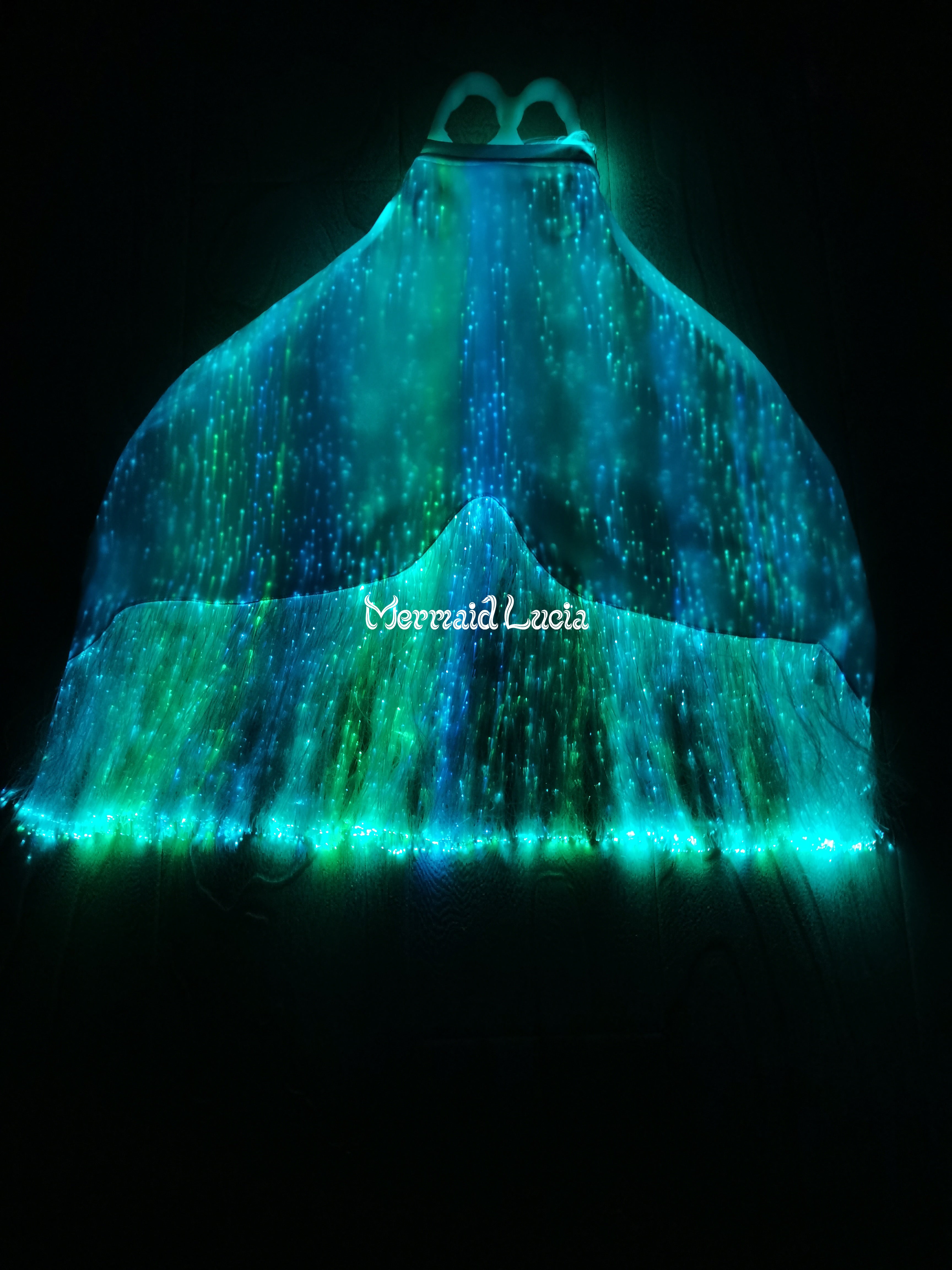 Waterproof Swimmable Luminous Optic Fiber Mermaid Monofin Sheath Cover ...