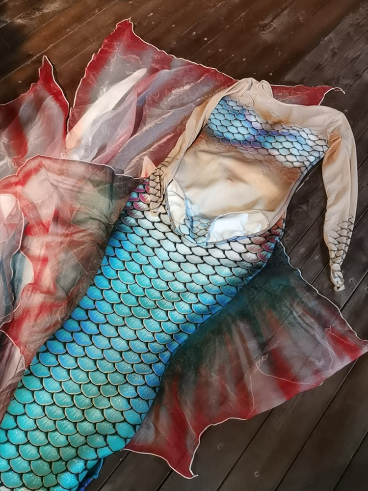 Goldfish Mermaid Tail 6 Blue & Red – Mermaid Lucia Official