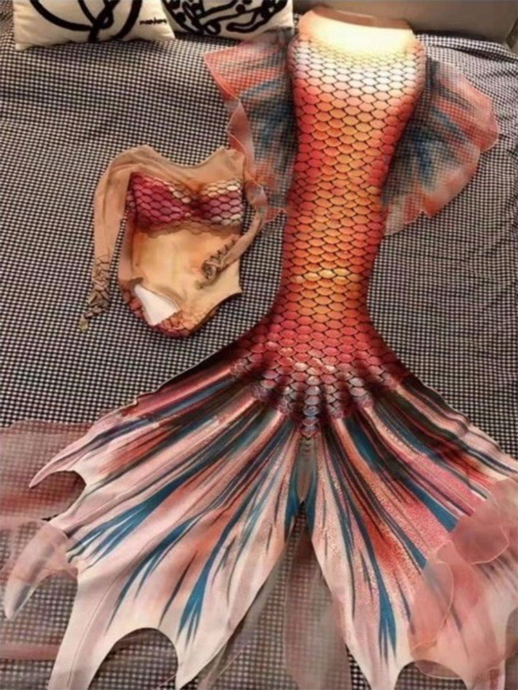 Goldfish Mermaid Tail 3 Pink & Yellow – Mermaid Lucia Official