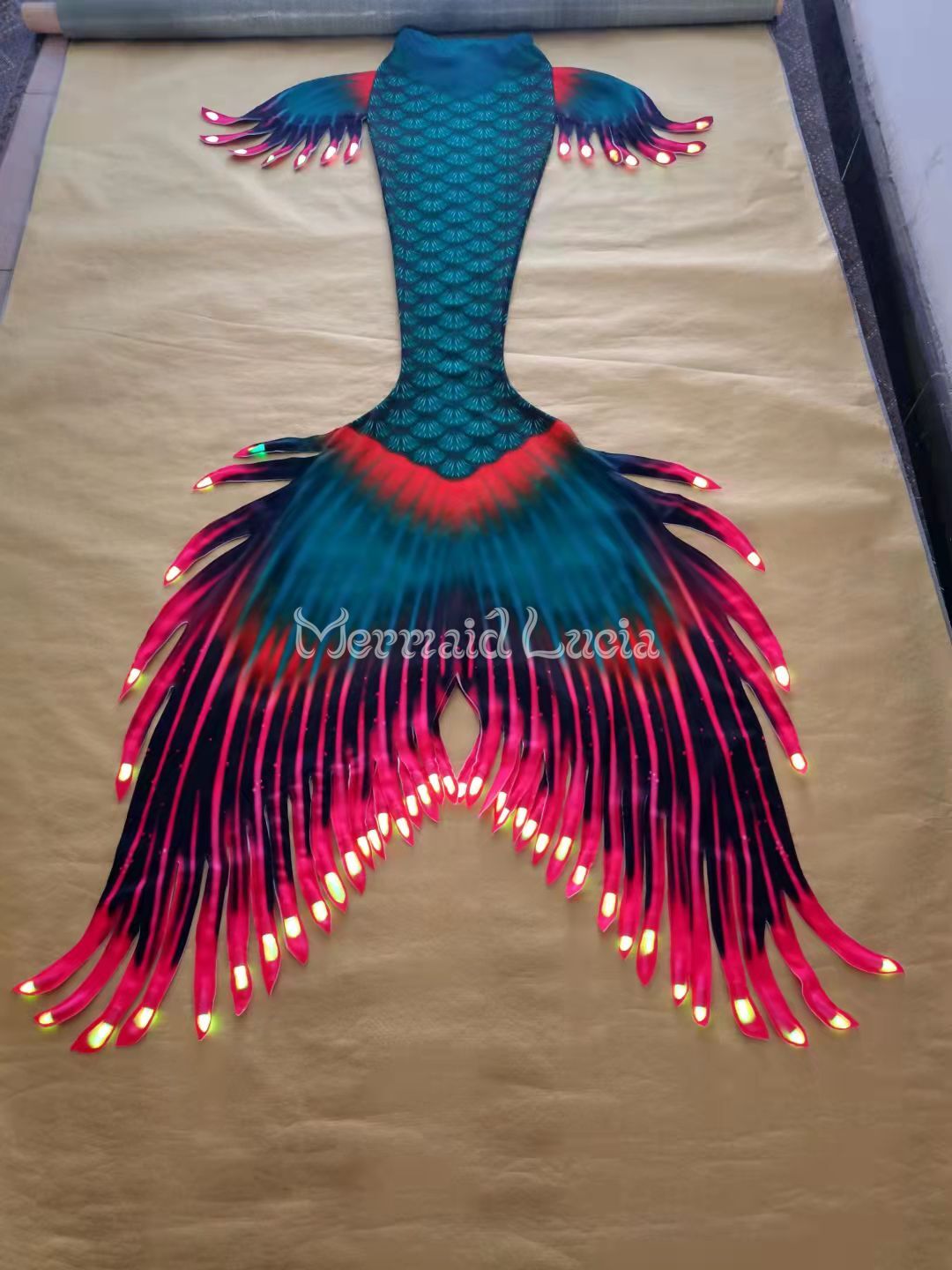 Amazing LED Mermaid Merman Tail Style 1 Green Pink – Mermaid Lucia Official