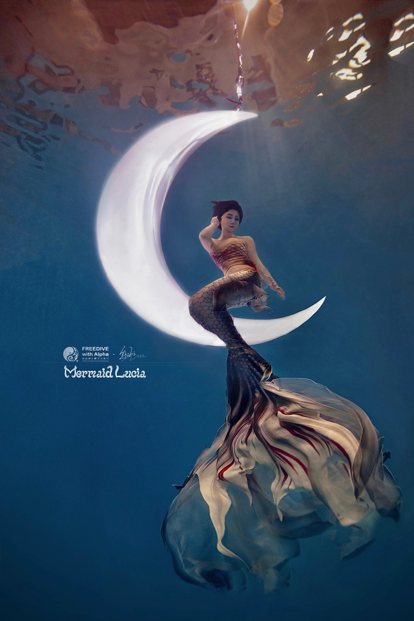 Goldfish Mermaid Tail 5 Black & Red & White – Mermaid Lucia Official