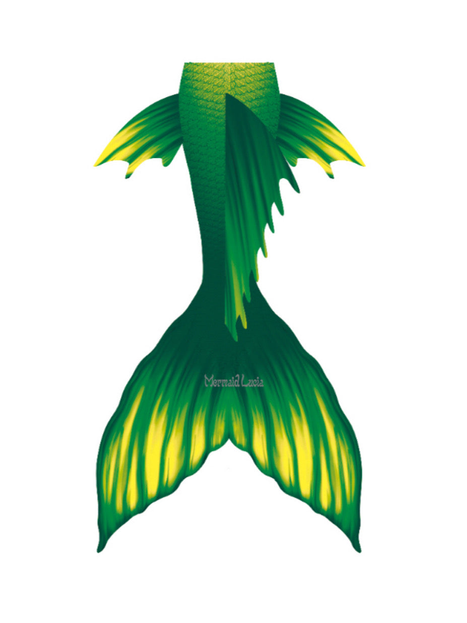 Fantasy Illusion Mermaid Tail Color 8 Green Yellow – Mermaid Lucia Official