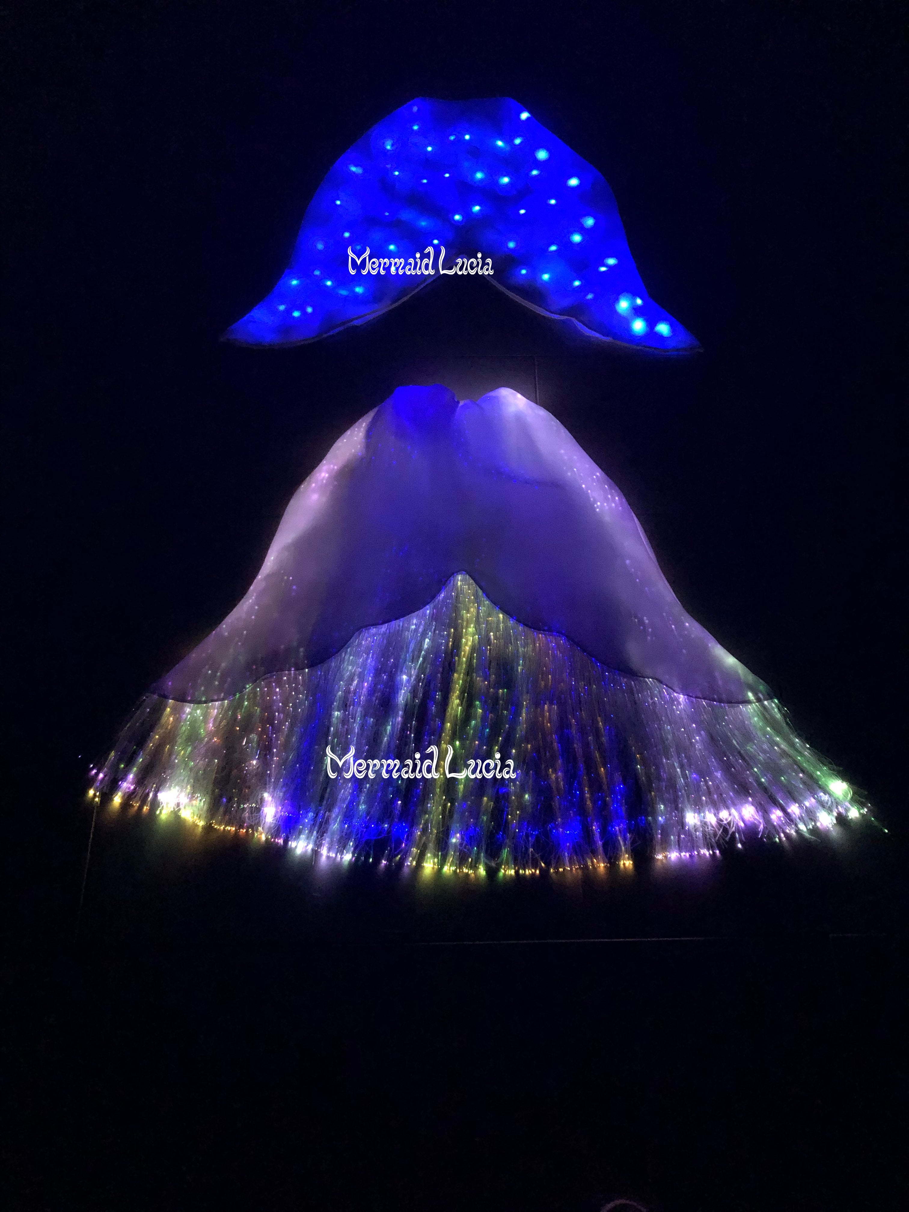 Waterproof Swimmable Luminous LED Mermaid Monofin Sheath Cover Christm ...