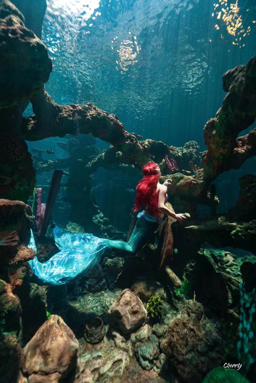 Mermaid Little Mermaid Tail 1 Reflective Fabric Teal Color – Mermaid ...