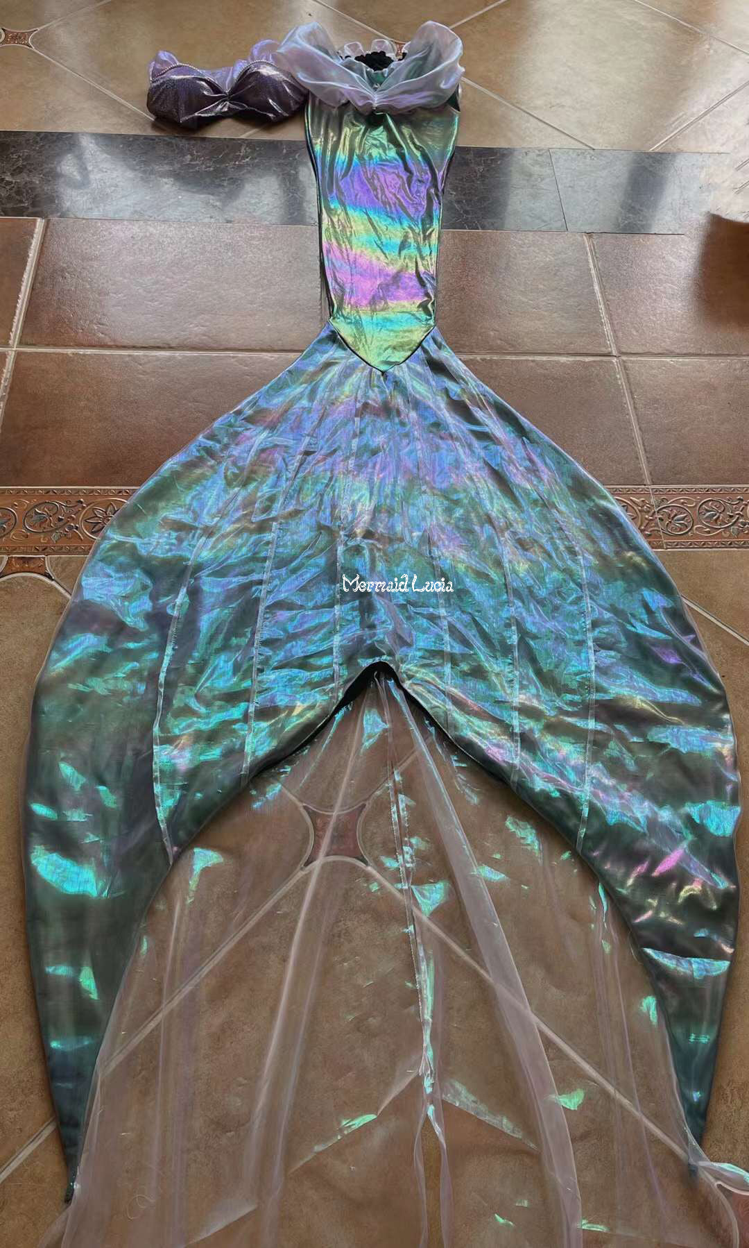 Mermaid Little Mermaid Tail 1 Reflective Fabric Teal Color – Mermaid ...