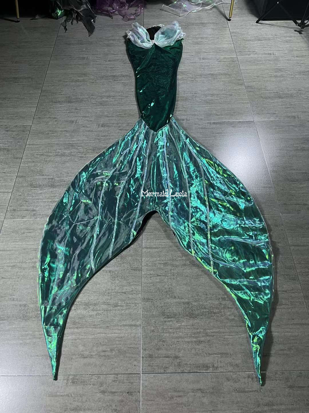 Mermaid Little Mermaid Tail 1 Reflective Fabric Teal Color – Mermaid ...