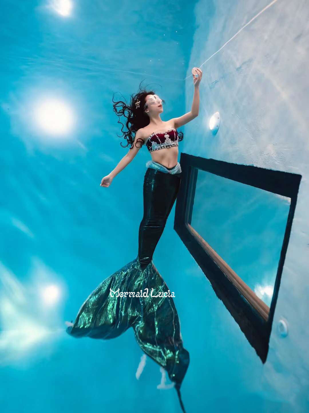 Mermaid Little Mermaid Tail 1 Reflective Fabric Teal Color – Mermaid ...