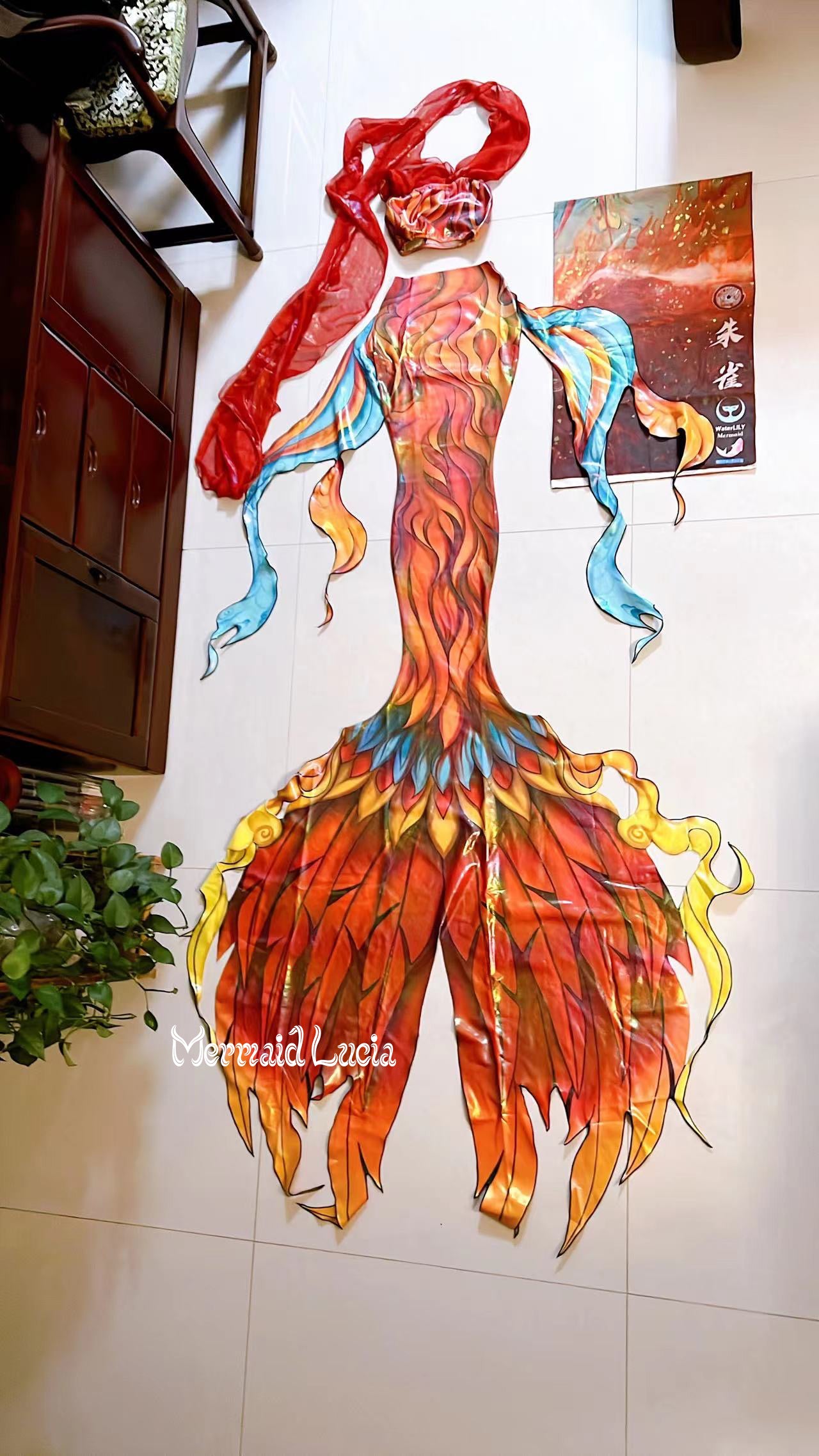 Red Water Peacock Mermaid Merman Tail – Mermaid Lucia Official