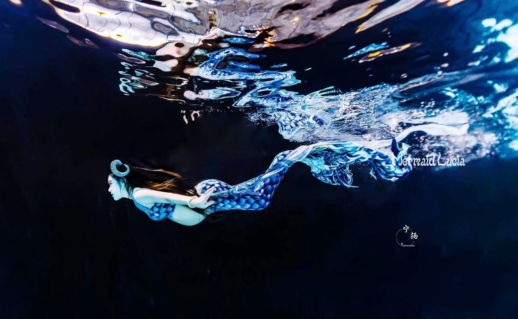 Blue Water Peacock Mermaid Merman Tail – Mermaid Lucia Official