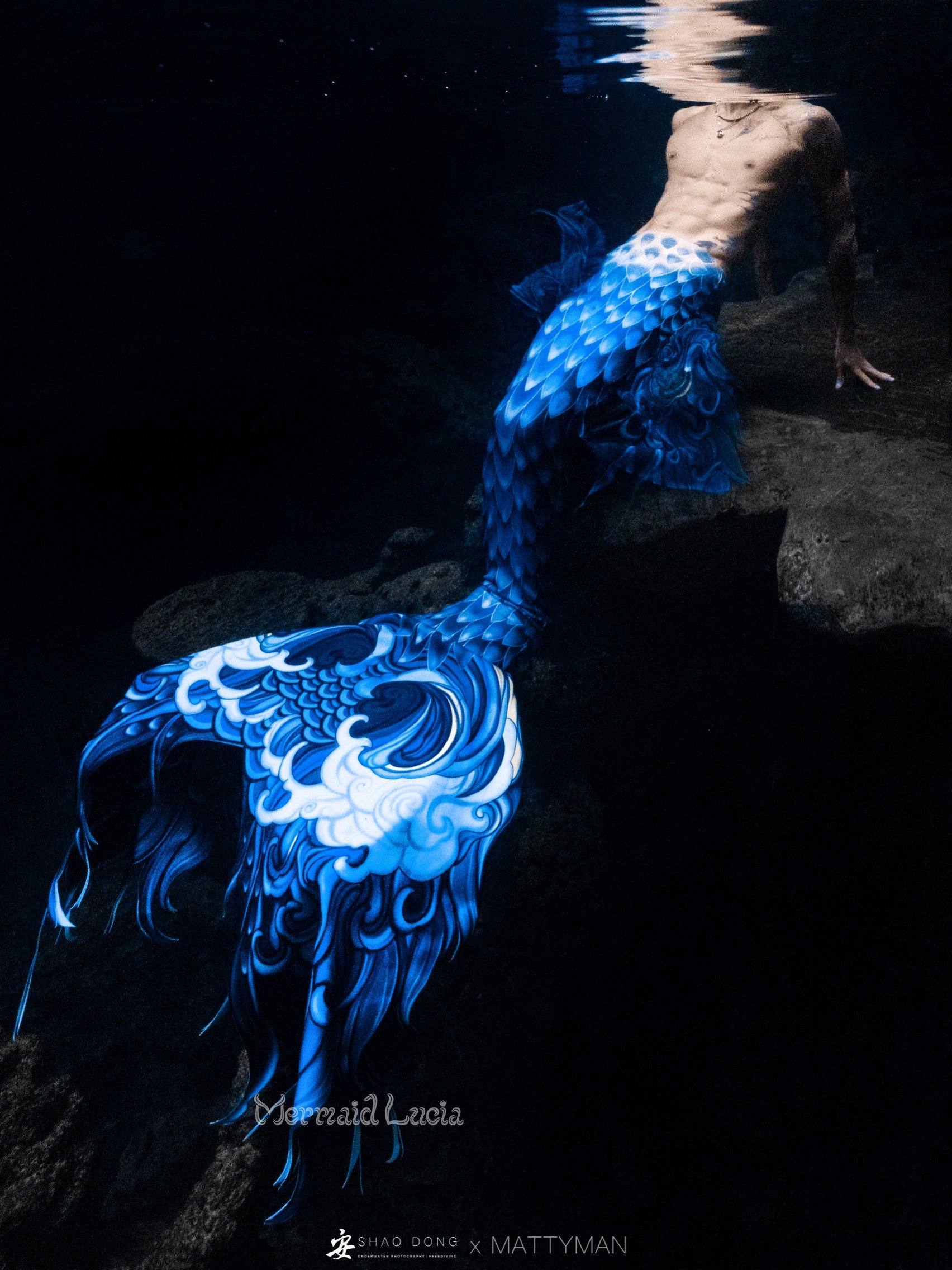 Blue Water Peacock Mermaid Merman Tail – Mermaid Lucia Official