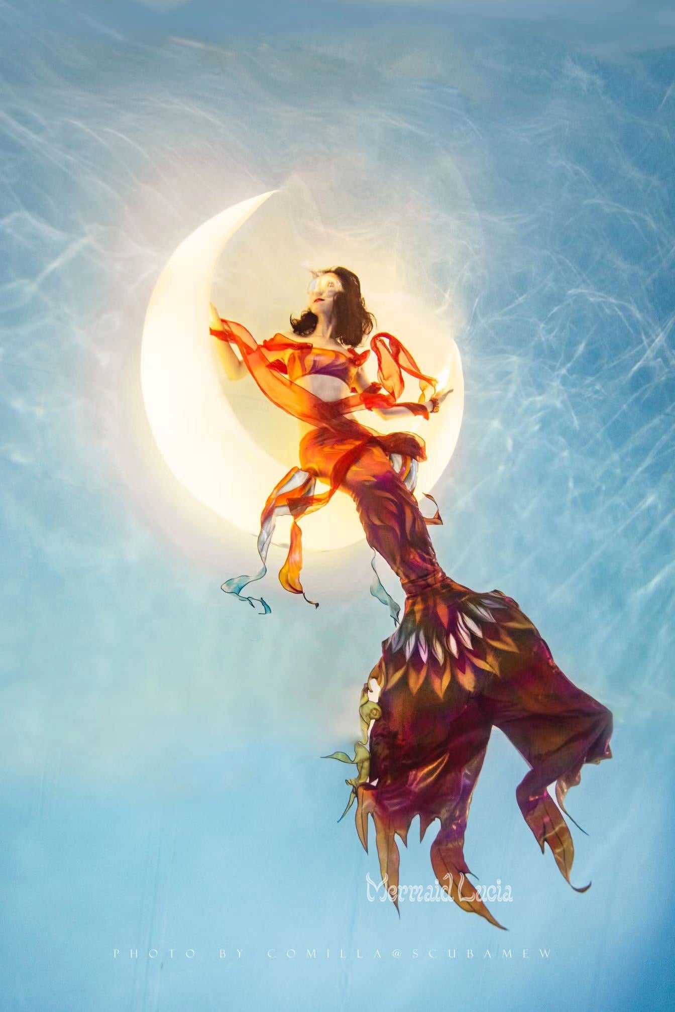 Red Water Peacock Mermaid Merman Tail – Mermaid Lucia Official