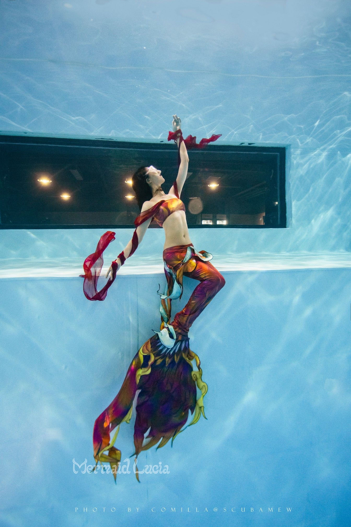 Red Water Peacock Mermaid Merman Tail – Mermaid Lucia Official