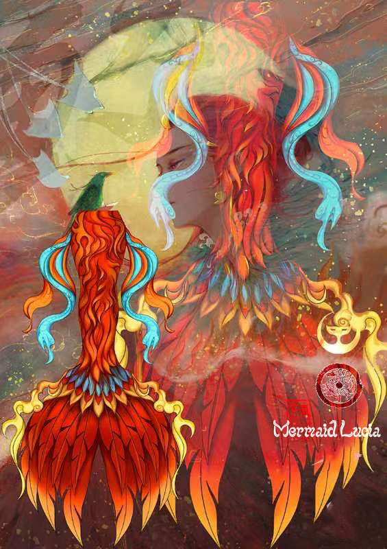 Red Water Peacock Mermaid Merman Tail – Mermaid Lucia Official