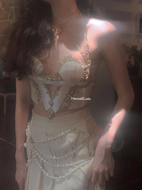 Vintage Palace Shell Resin Mermaid Corset Bra Top Cosplay Costume Pate ...