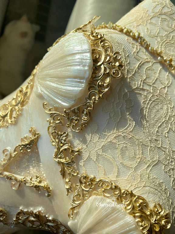 Vintage Palace Shell Resin Mermaid Corset Bra Top Cosplay Costume Pate ...