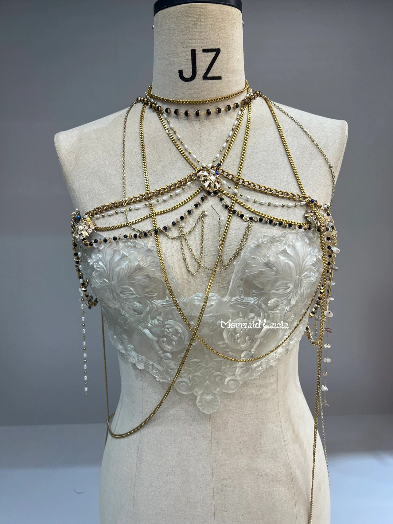 Jibaro Banshee Resin Mermaid Corset Bra Top Cosplay Costume Patent-Pro ...
