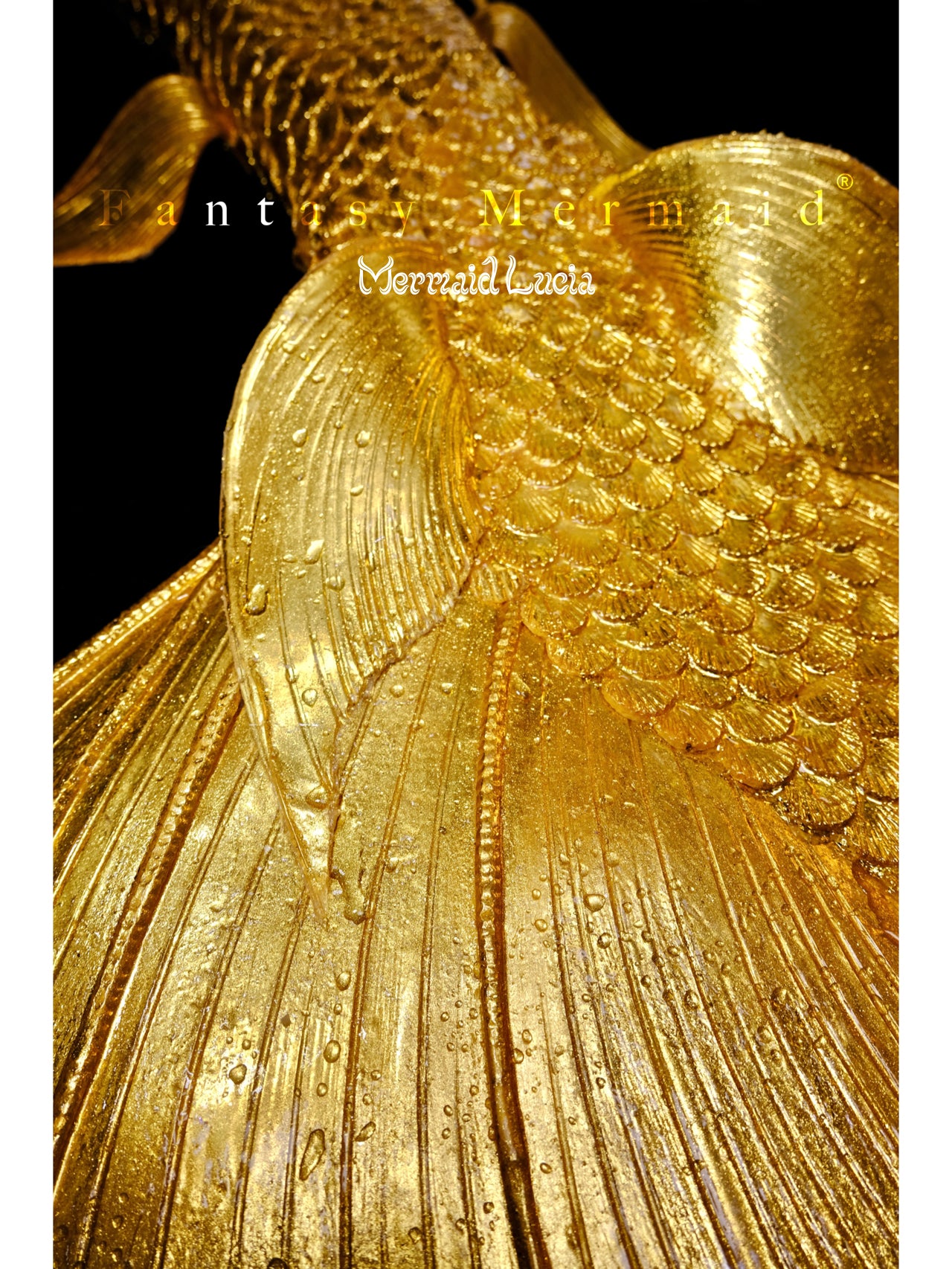 Fantasy Luxurious Haute Couture Royal Gold Silicone Mermaid Merman Tai ...