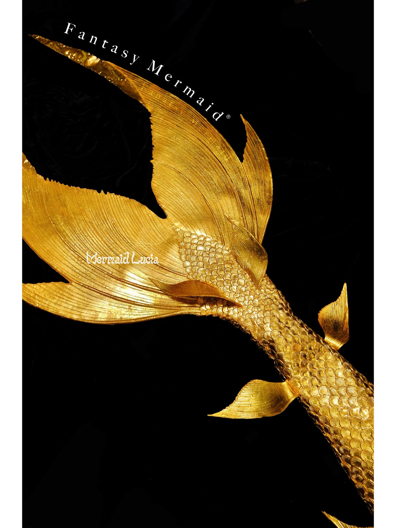 Fantasy Luxurious Haute Couture Royal Gold Silicone Mermaid Merman Tai ...