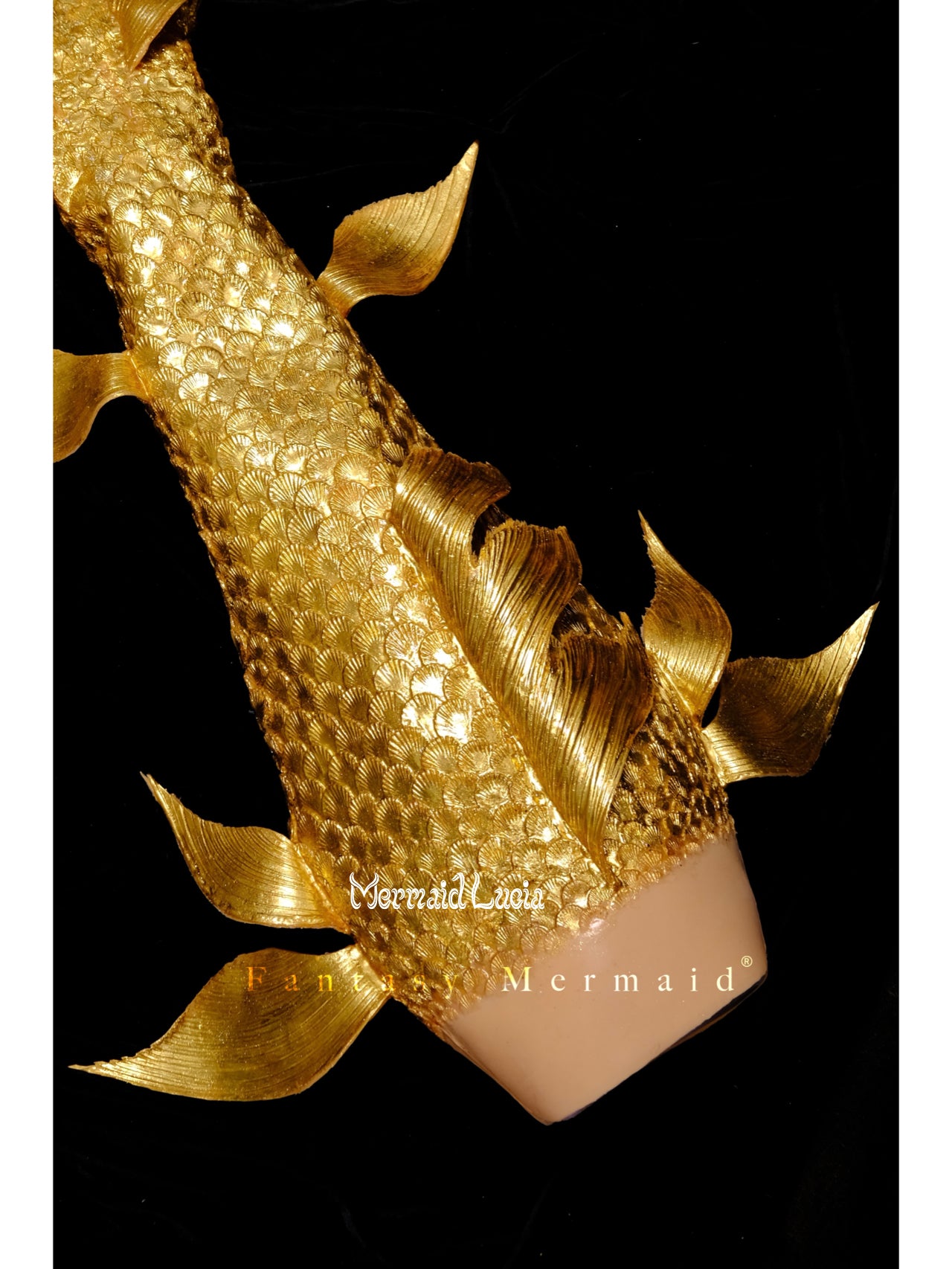 Fantasy Luxurious Haute Couture Royal Gold Silicone Mermaid Merman Tai ...
