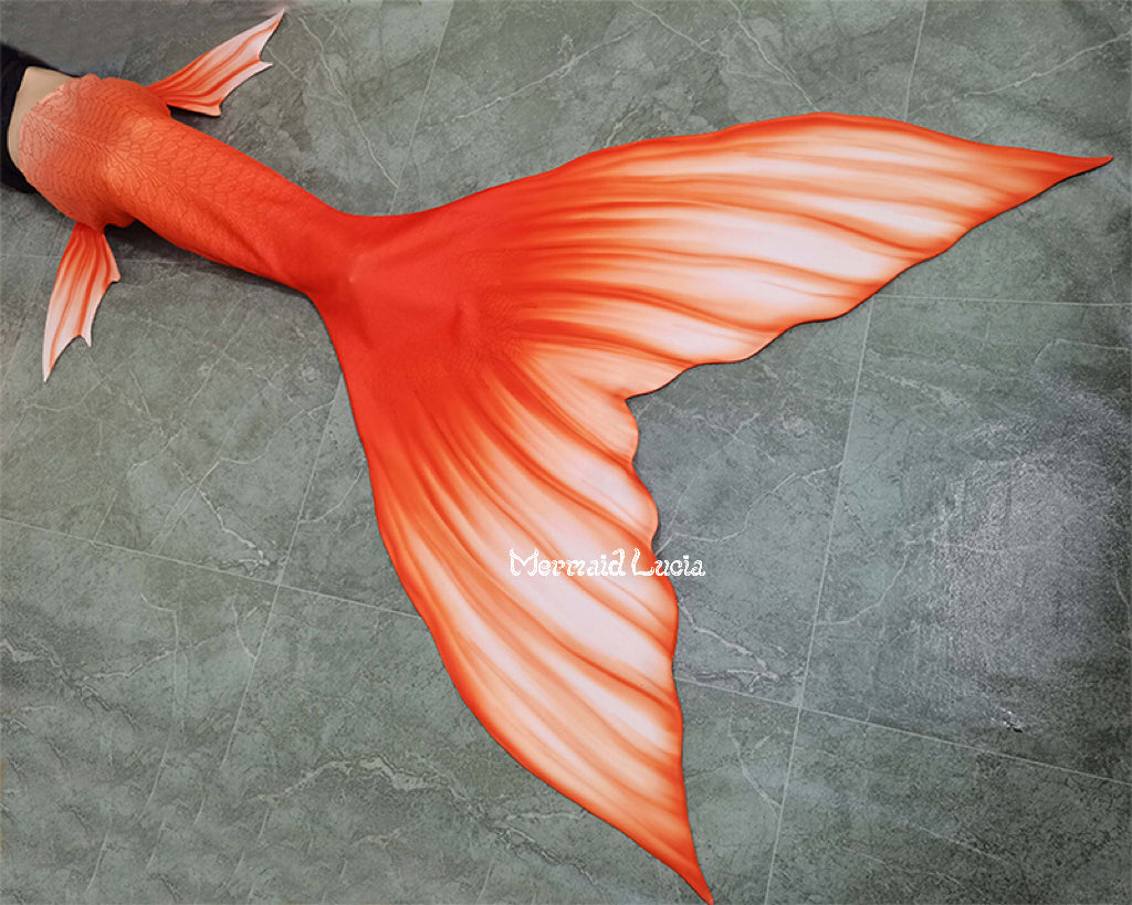 Fantasy Illusion Mermaid Tail Color 7 Orange White – Mermaid Lucia Official