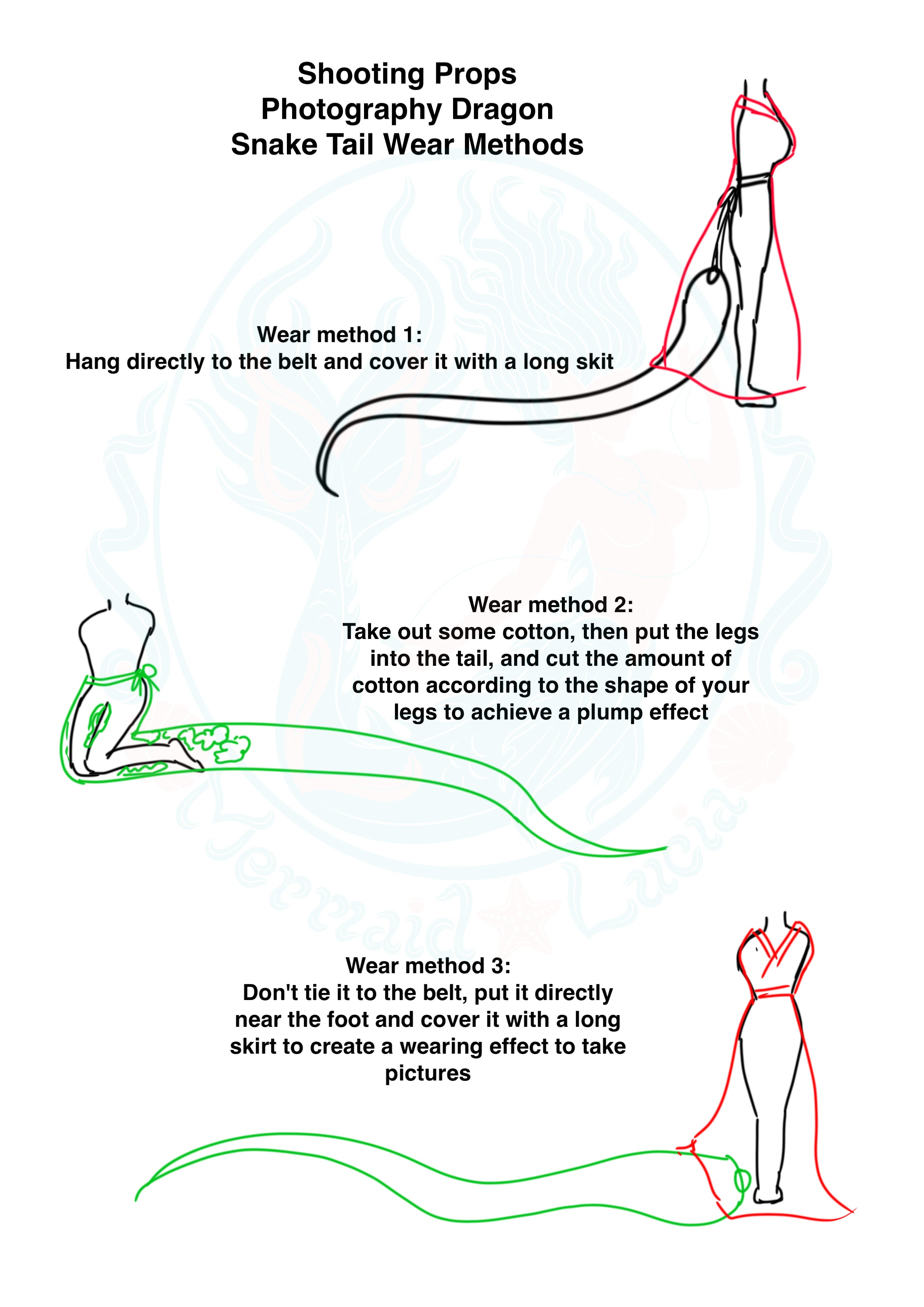 Shooting Props Photography Dragon Snake Tail Mermaid Merman Tails ...