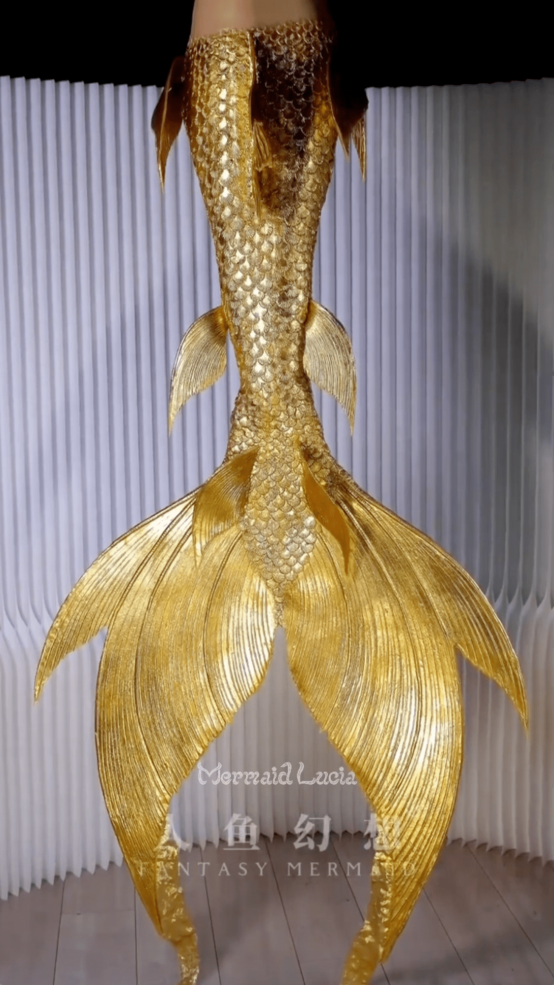 Fantasy Luxurious Haute Couture Royal Gold Silicone Mermaid Merman Tai ...