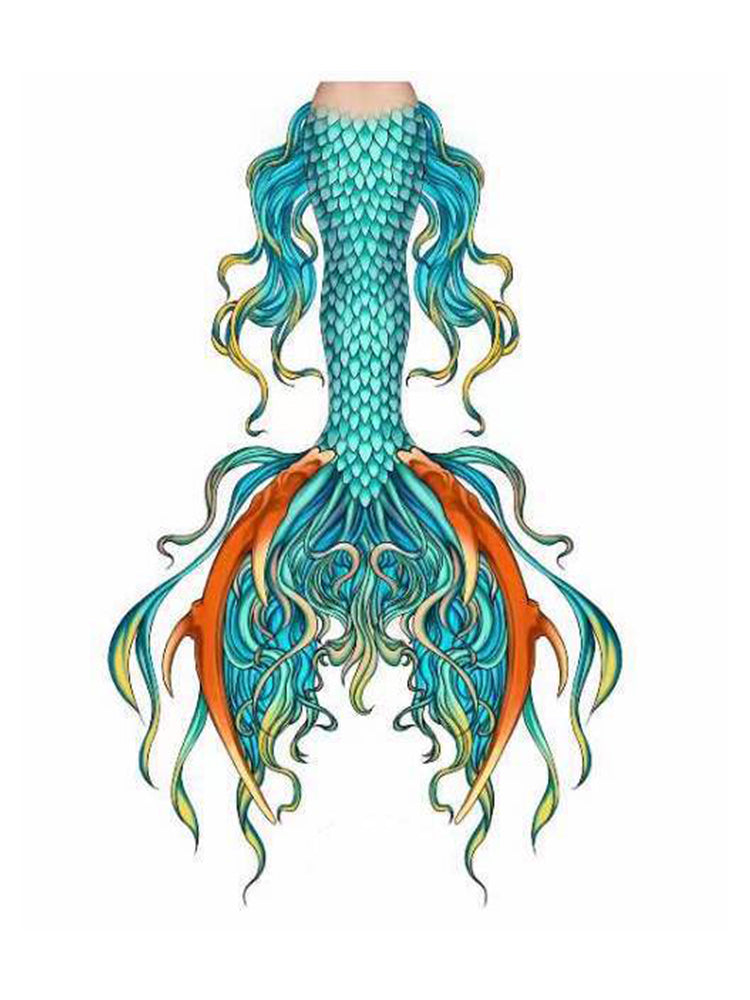 Turquoise Water Peacock Mermaid Merman Tail – Mermaid Lucia Official