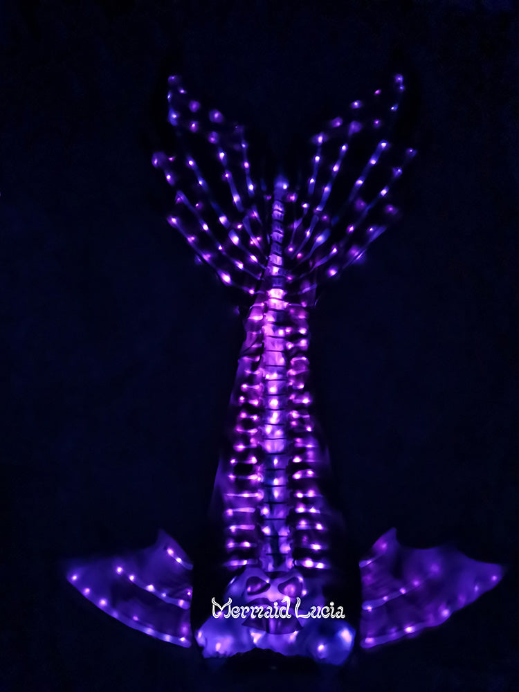 Halloween All Saints Day Skeleton Luminous Glowing Sparkling Mermaid M ...